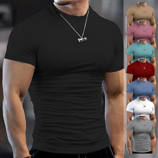 Men's Compression Shirt Running Shirt Short Sleeve Base Layer Athletic Athleisure Breathable ...