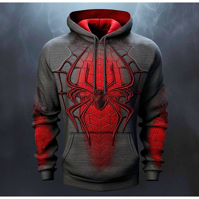 Halloween Spider Hoodie Mens Graphic Spiders Web Fashion Daily Basic 3D ...