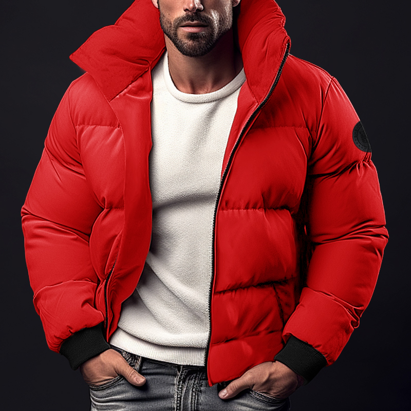 Men's Winter Coat Winter Jacket Puffer Jacket Zipper Pocket Polyster ...