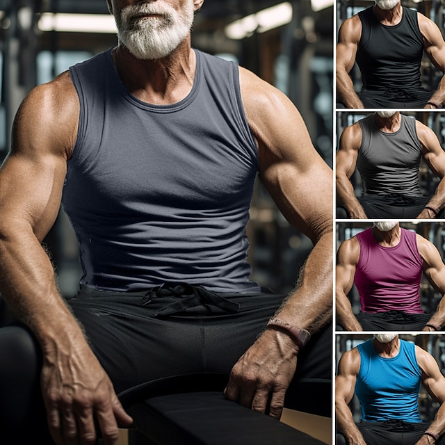 Men's GYM Tank Workout Tank Training Tank Crew Neck Sleeveless Training ...