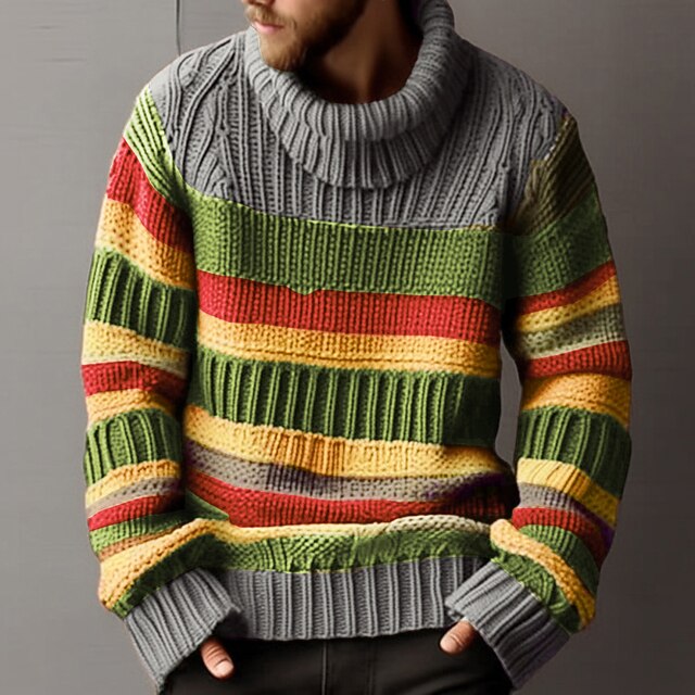 suéter de navidad suéter de cuello alto para hombre jersey suéter a ...