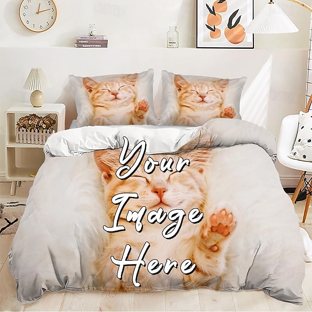 Custom Duvet Cover Set Personalized 2pcs/3pcs Bedding Set Photo ...