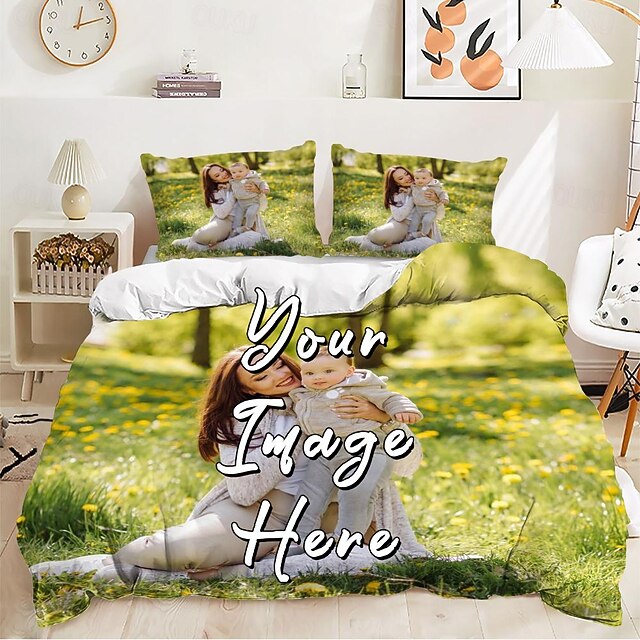 Custom Duvet Cover Set Personalized 2pcs/3pcs Bedding Set Photo ...
