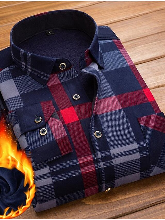 Homme Chemise Ecossais Col Carré A B C D E Casual du quotidien manche ...
