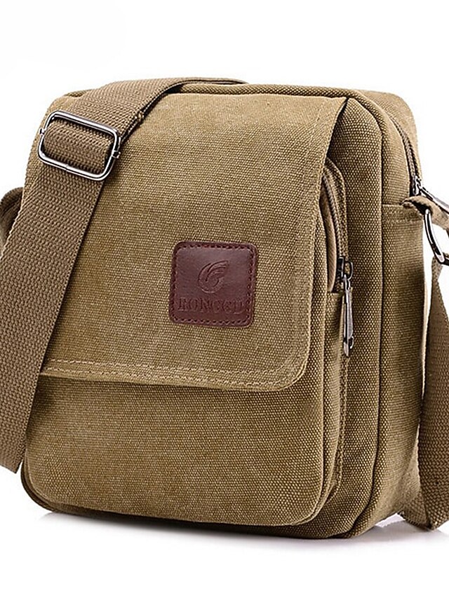 Men's Crossbody Bag Messenger Bag Canvas Outdoor Daily Lightweight ...