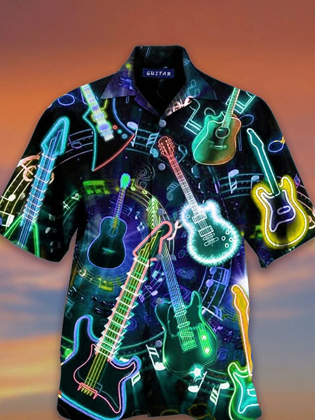 Men's Shirt Summer Hawaiian Shirt Graphic Hawaiian Aloha Musical ...