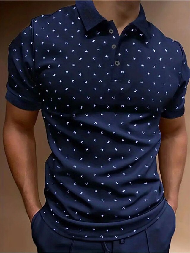 Men's Polo Shirt Lapel Polo Button Up Polos Golf Shirt Graphic Prints ...