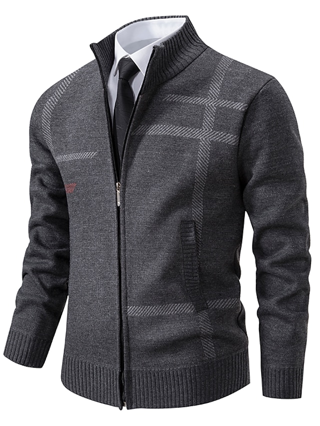 Homme Pull Chandail Gilet Cardigan A côtes Tricoter Normal Tricoté Mao ...