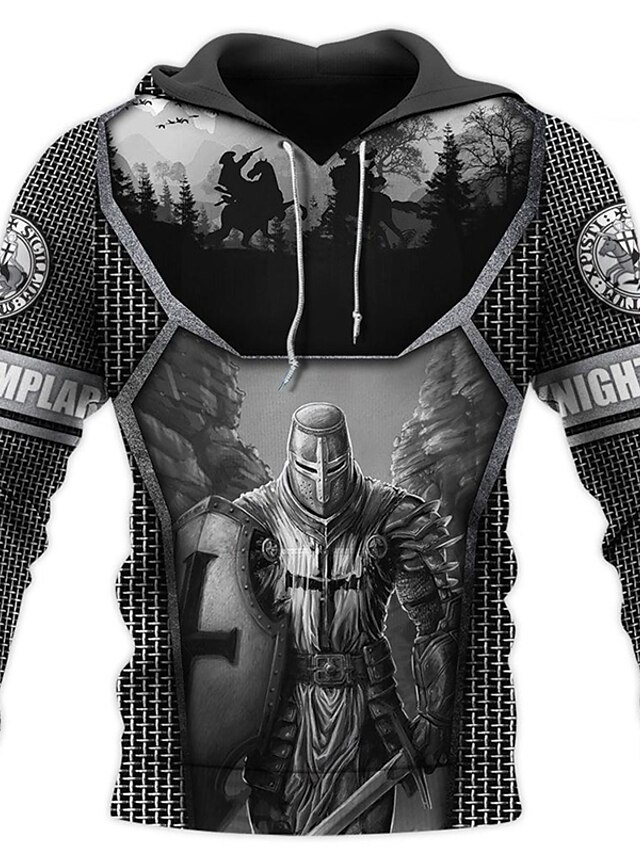 Knight Knights Of Justice Mens Graphic Hoodie Honor Pullover Sweatshirt ...