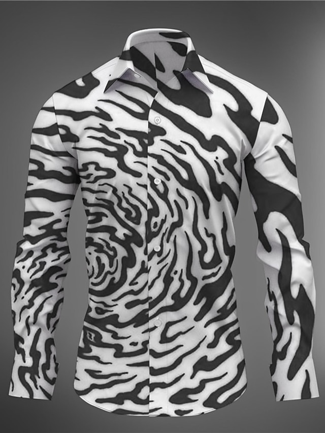 3D Print Abstrait Homme Chemise Usage quotidien Sortie Automne hiver Col rabattu manche longue ...