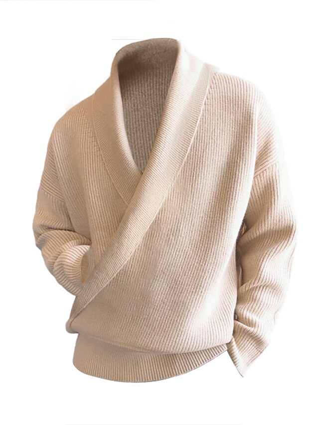 Men's Pullover Sweater Jumper Knit Sweater Ribbed Knit Regular Knitted ...