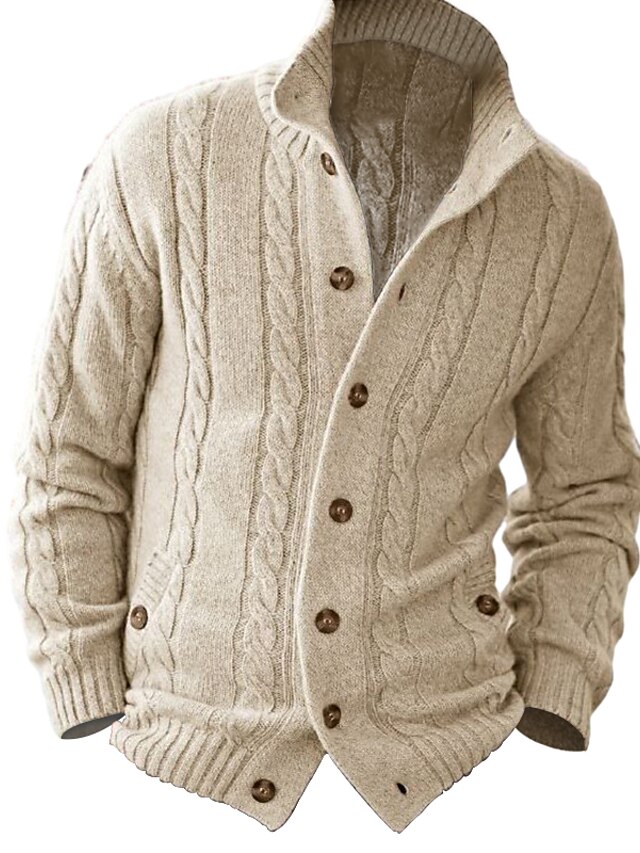 Men's Cardigan Sweater Chunky Cardigan Christmas Sweaters Cable Knit ...
