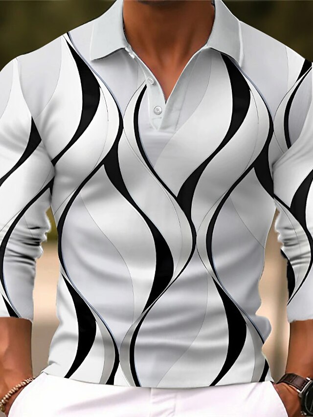 Geometry Men's Casual 3D Print Golf Polo Outdoor Casual Daily ...