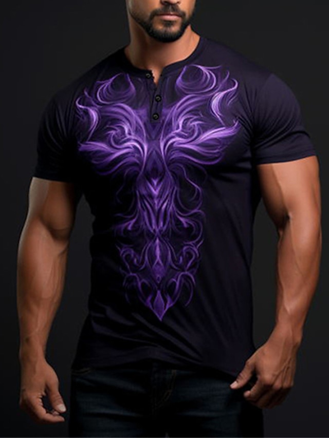 Graphic Abstract Fashion Classic Casual Men's 3D Print T shirt Tee ...