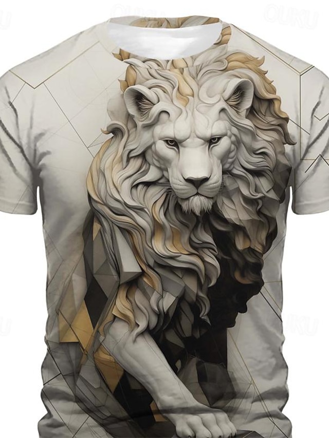 animal león diseñador estilo subcultura de los hombres camiseta con ...